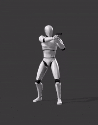 Holding gun shooting